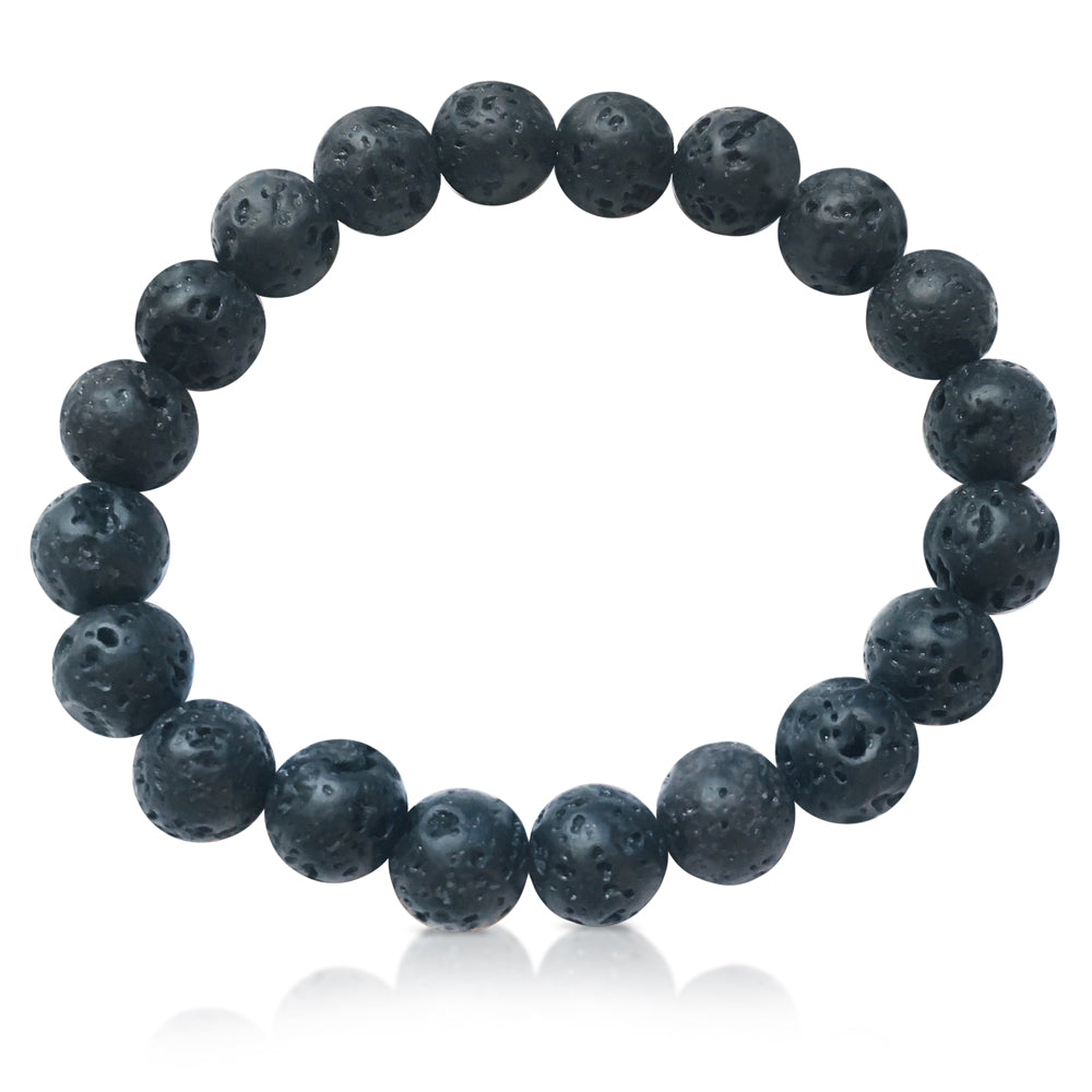 Lava Stone Bracelet for Calming Emotions M 7 inch Wrist