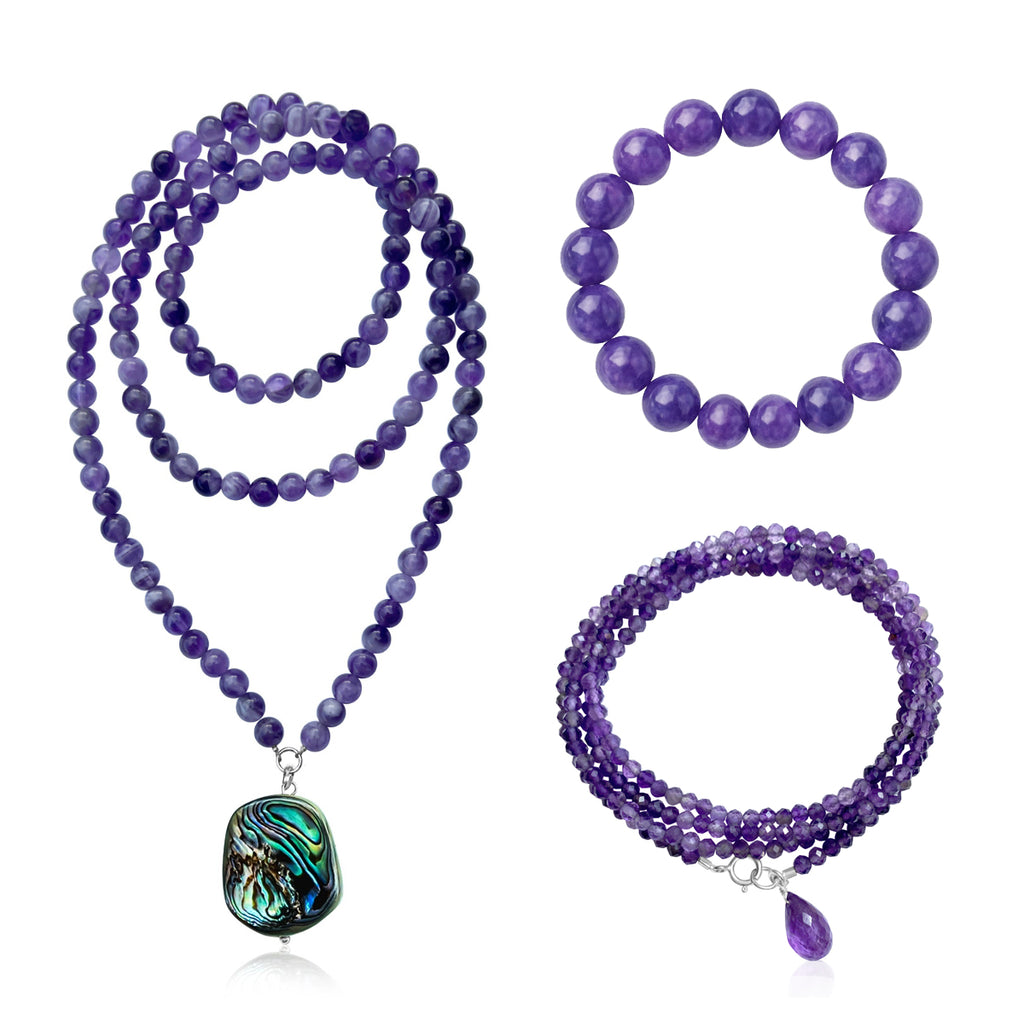 Calm Within the Current - Amethyst Jewelry Set – Gogh Jewelry Design