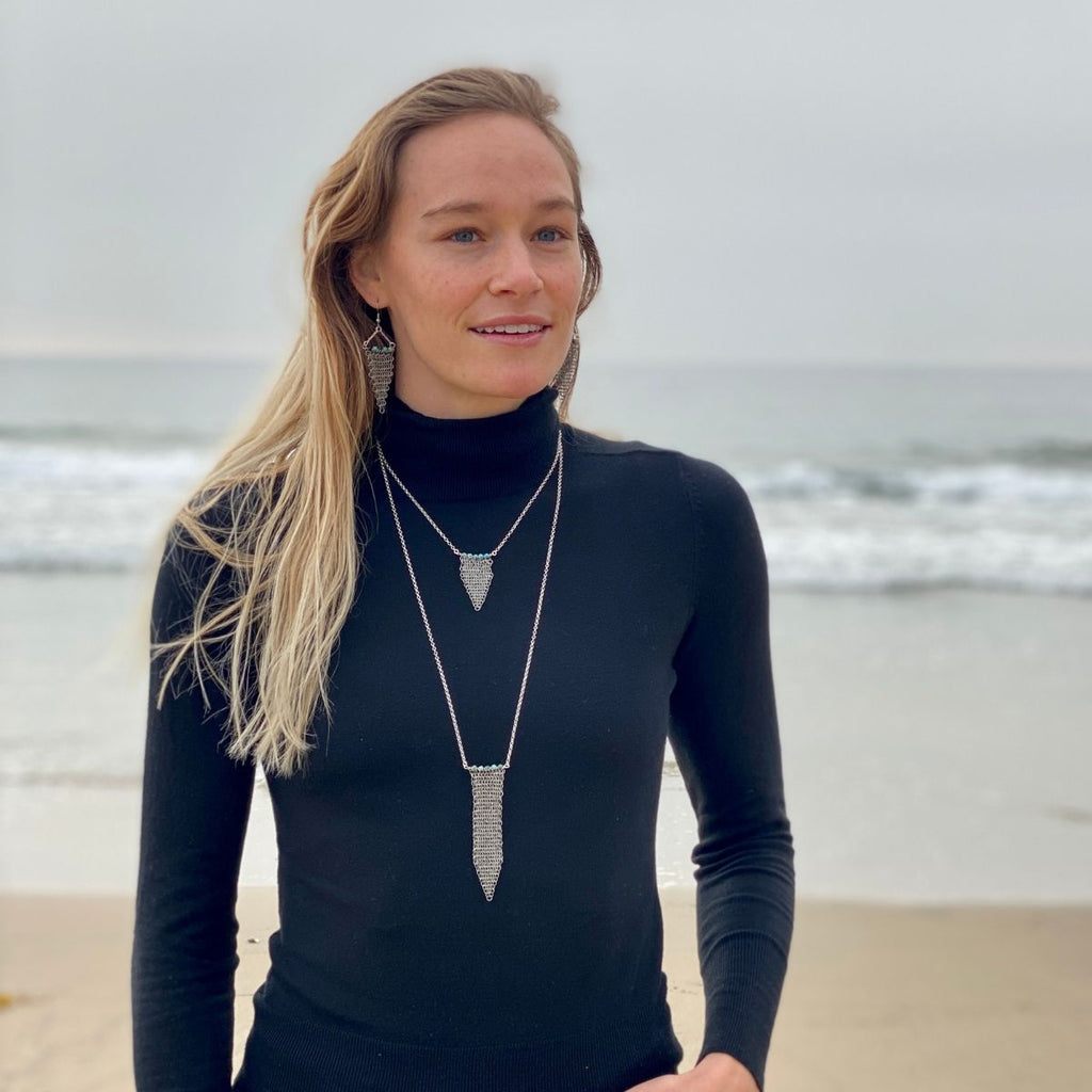 Repurposed Shark Chainmail Suit Jewelry with Turquoise – Gogh Jewelry ...