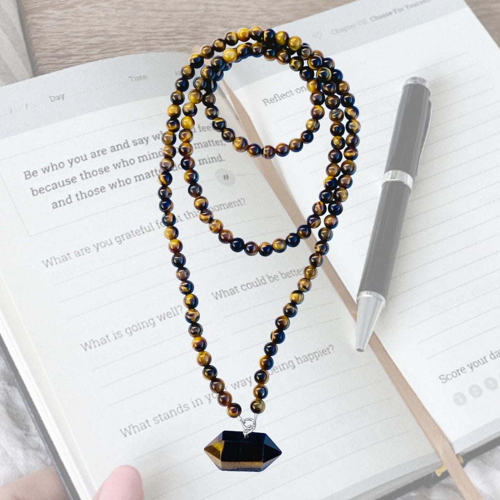 Self Reflection Journaling Ritual Set with Tiger Eye Grounding Necklac ...