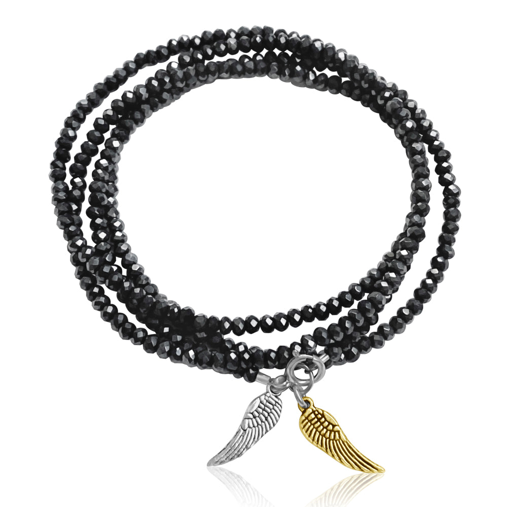 Guardian Angel Wrap Bracelet with Angel Wing Charms – Gogh Jewelry Design