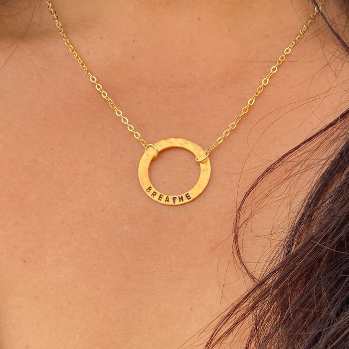 BREATHE Infinity Circle Necklace to remind you to BREATHE – Gogh ...