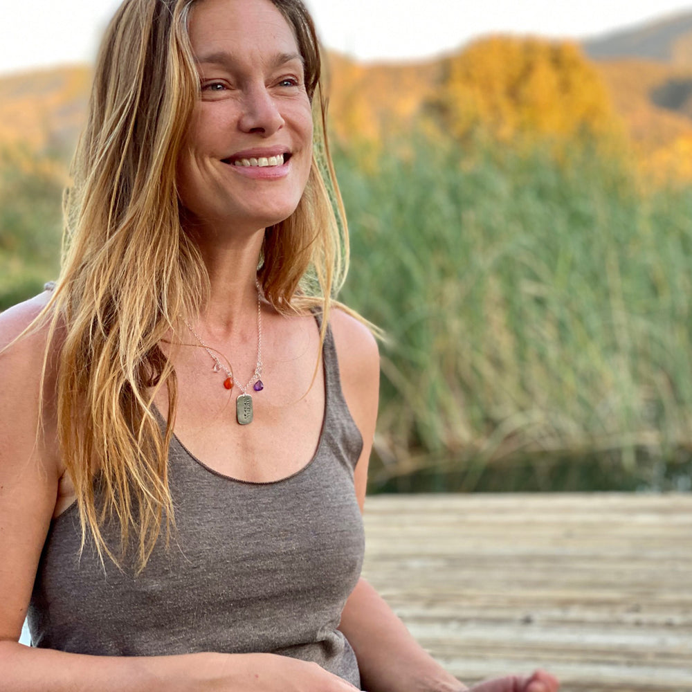 Sterling Silver GRATEFUL Necklace with Healing Crystals for Gratitude ...