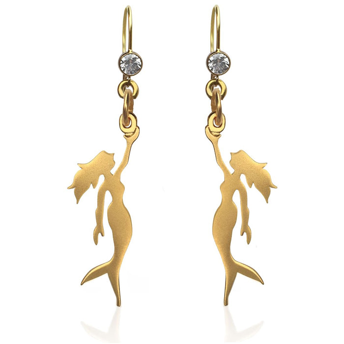 Gold Miss Scuba Mermaid Earring with Crystal – Gogh Jewelry Design