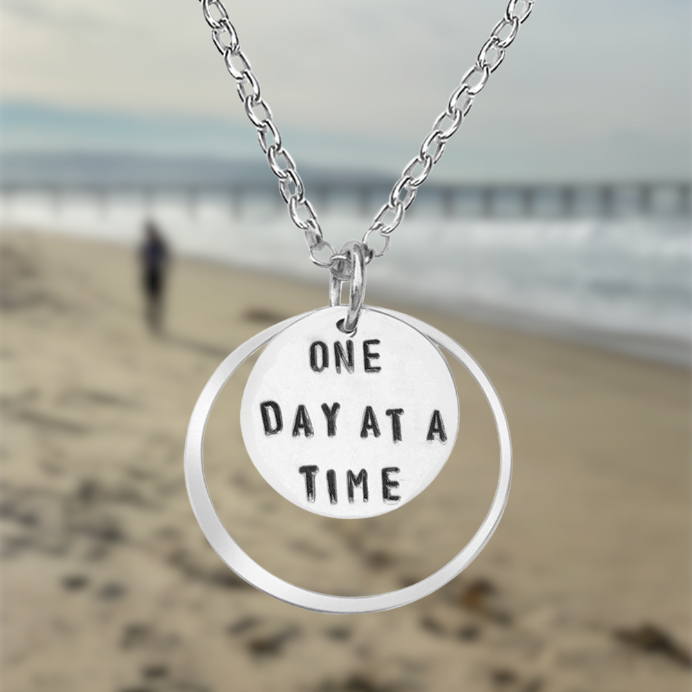 One Day at a Time - Affirmation Sterling Silver Necklace – Gogh Jewelry ...