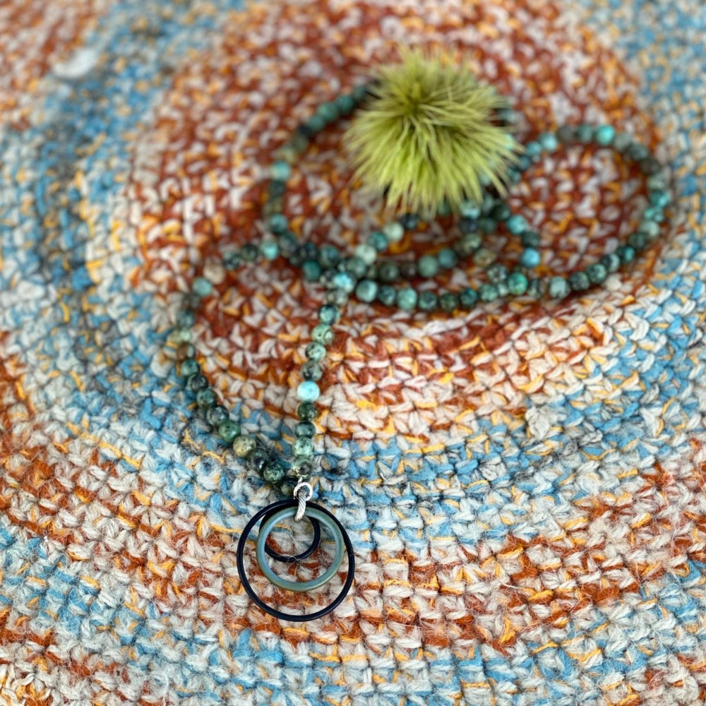 Zero Waste Necklace with up-recycled SCUBA parts and Sea Glass – Gogh ...